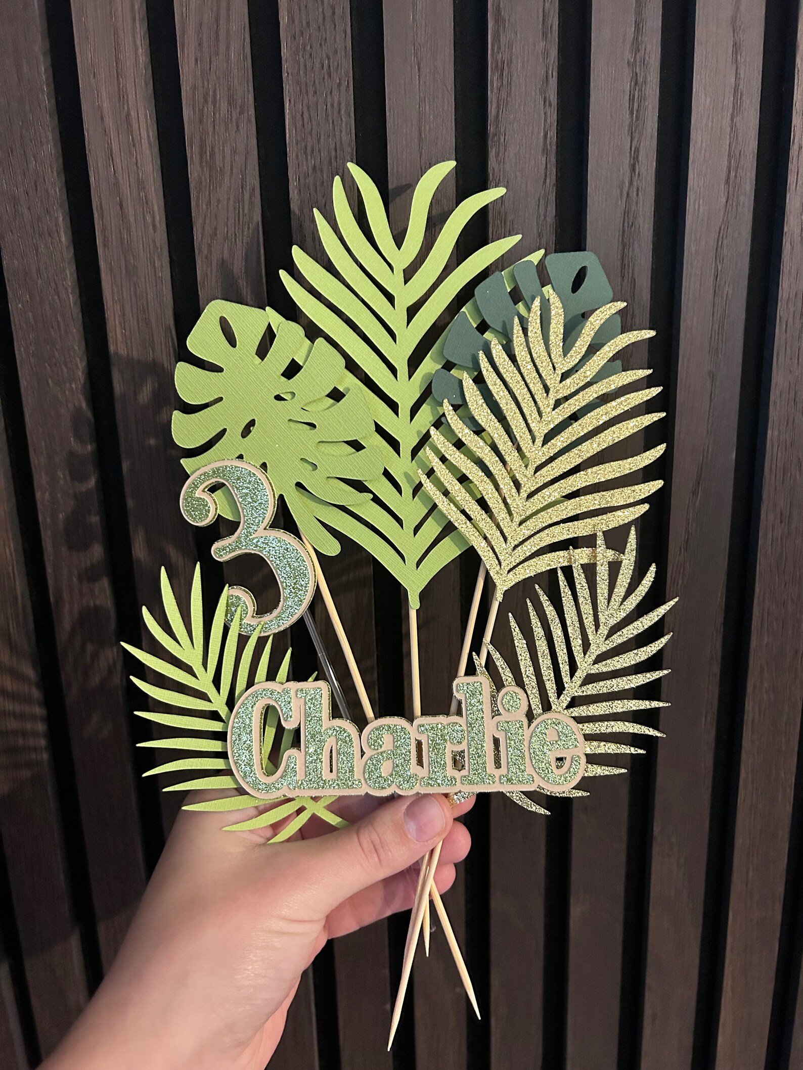 Personalised Jungle Theme Cake Topper, Wild Cake Decorations, Dinosaur ...