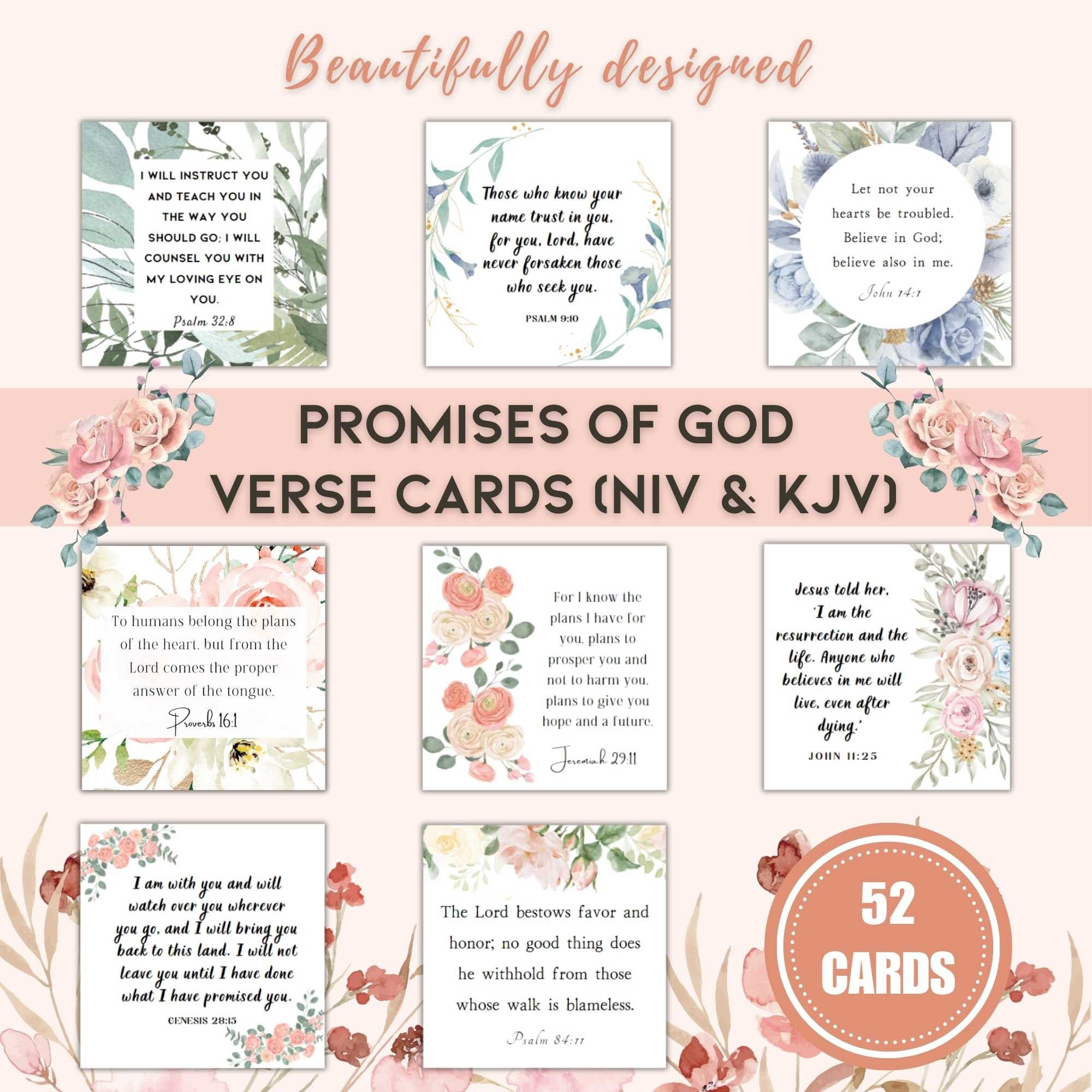 Promises of God Verse Cards for Women: NIV & KJV (instant Download) - Etsy
