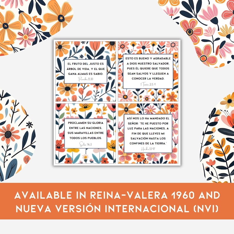 Spanish Bible Verse Cards for Evangelism, Reina-valera 1960 & NVI ...