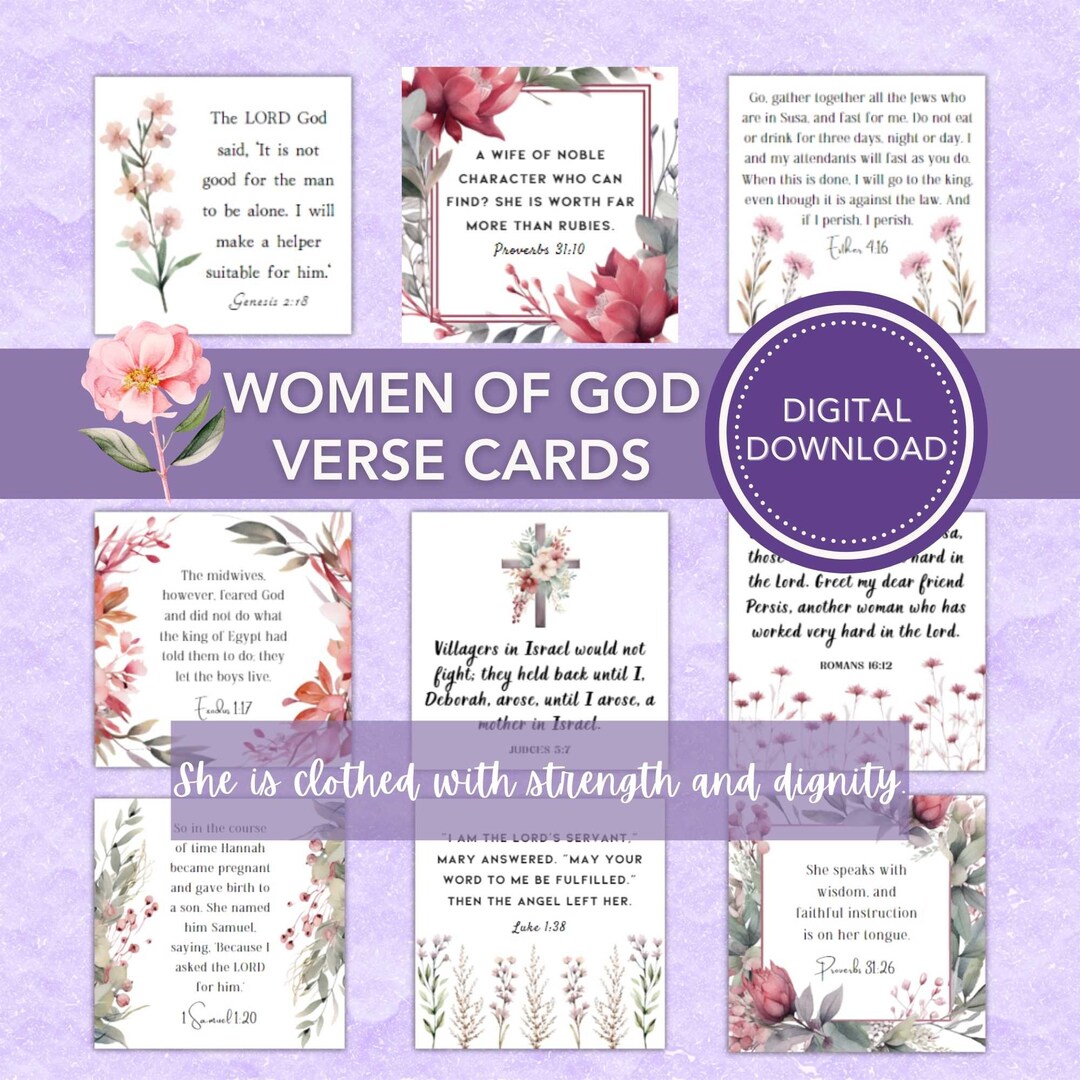 Women of God Scripture Cards, KJV Scripture Cards, Scripture Printable, Verse Cards, Seeking ...