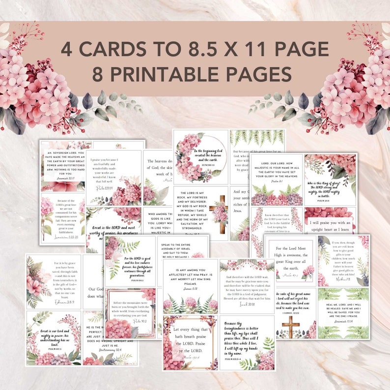 Praises of God Scripture Cards, KJV Scripture Cards, Scripture ...