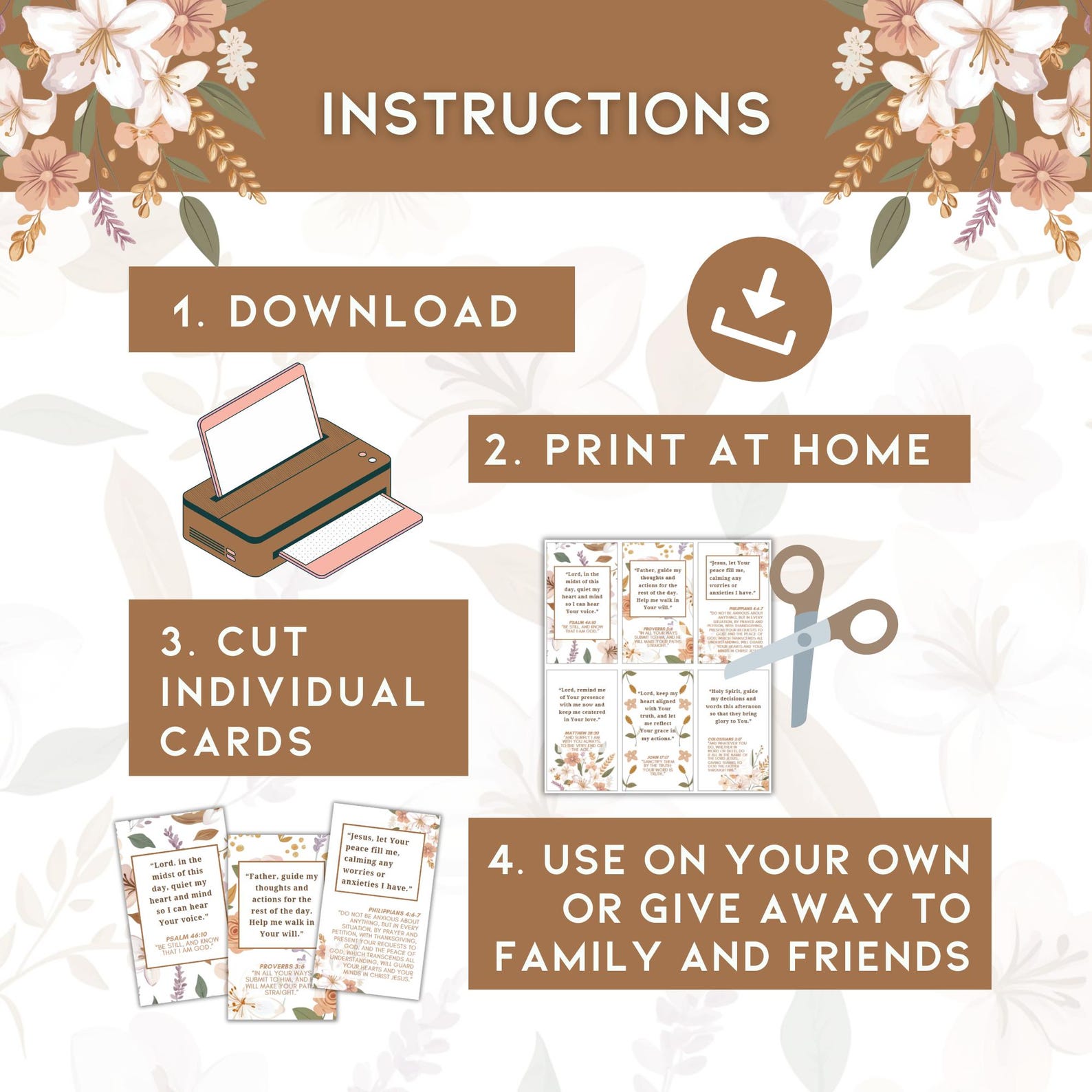 Midday Prayer Cards, Verse Cards, KJV & NIV Scripture Printables for ...