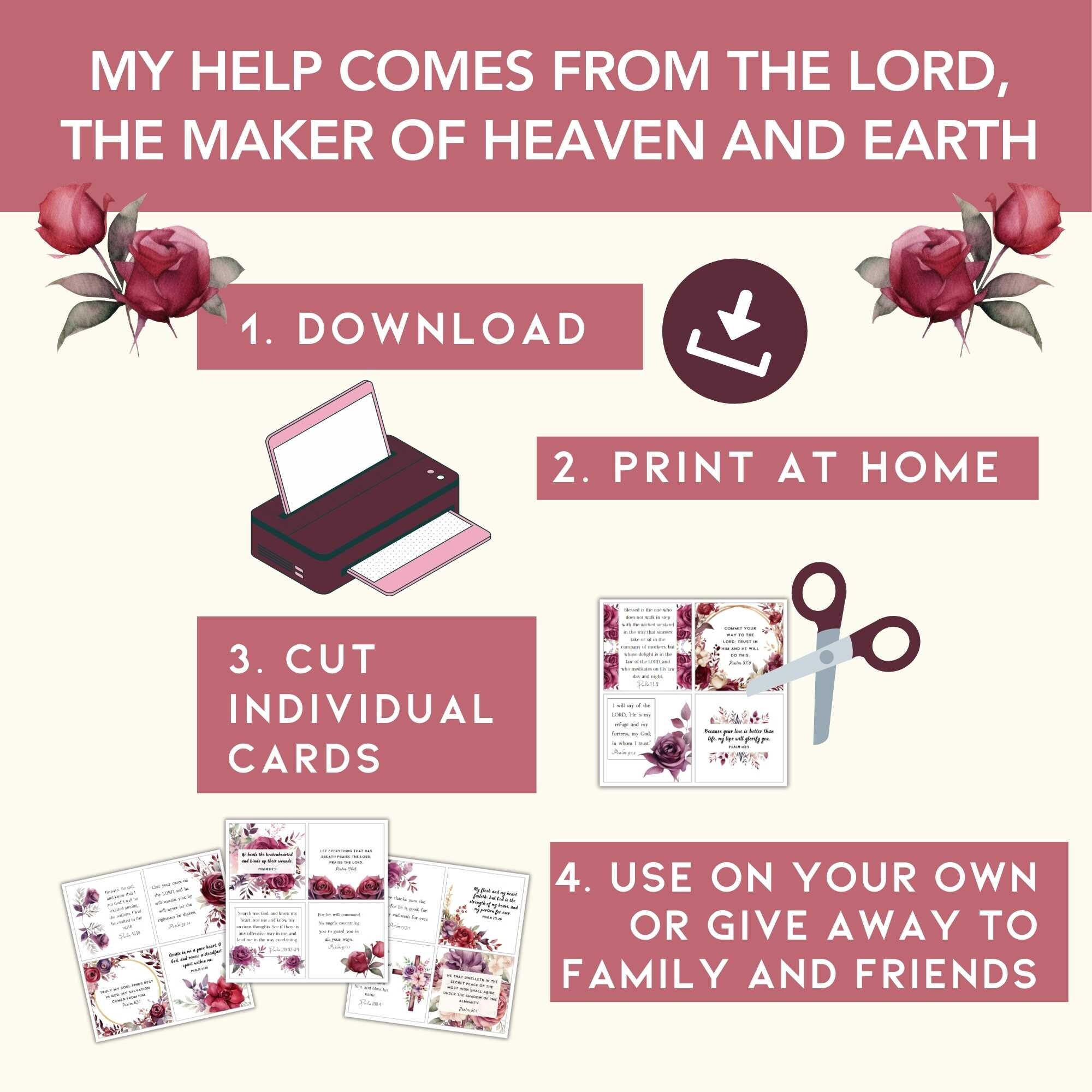 Psalm Scripture Cards, KJV Scripture Cards, Scripture Printable, Verse ...