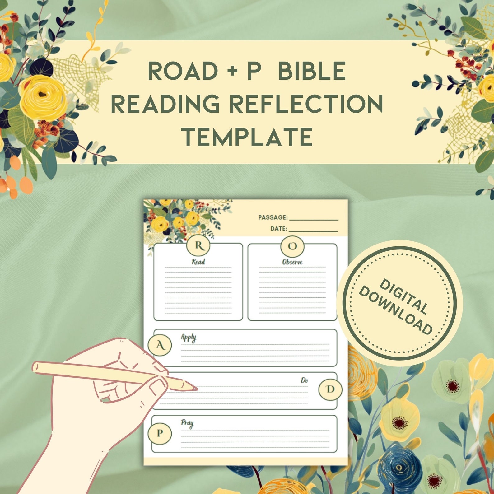 Bible Reading Reflection Template: ROAD+P Method (digital Download) - Etsy