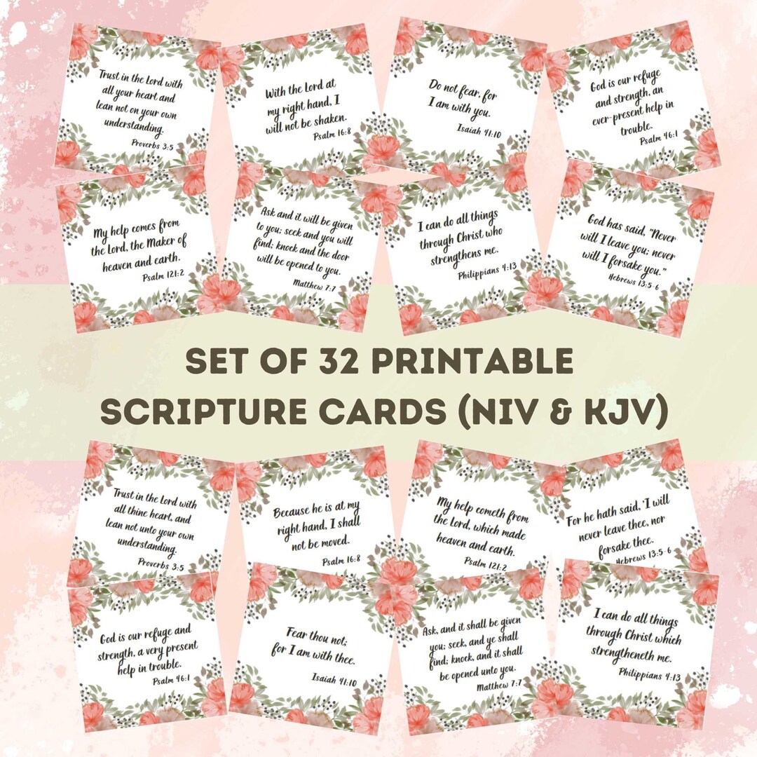 Scripture Cards, KJV Scripture Cards, Scripture Printable, Verse Cards ...