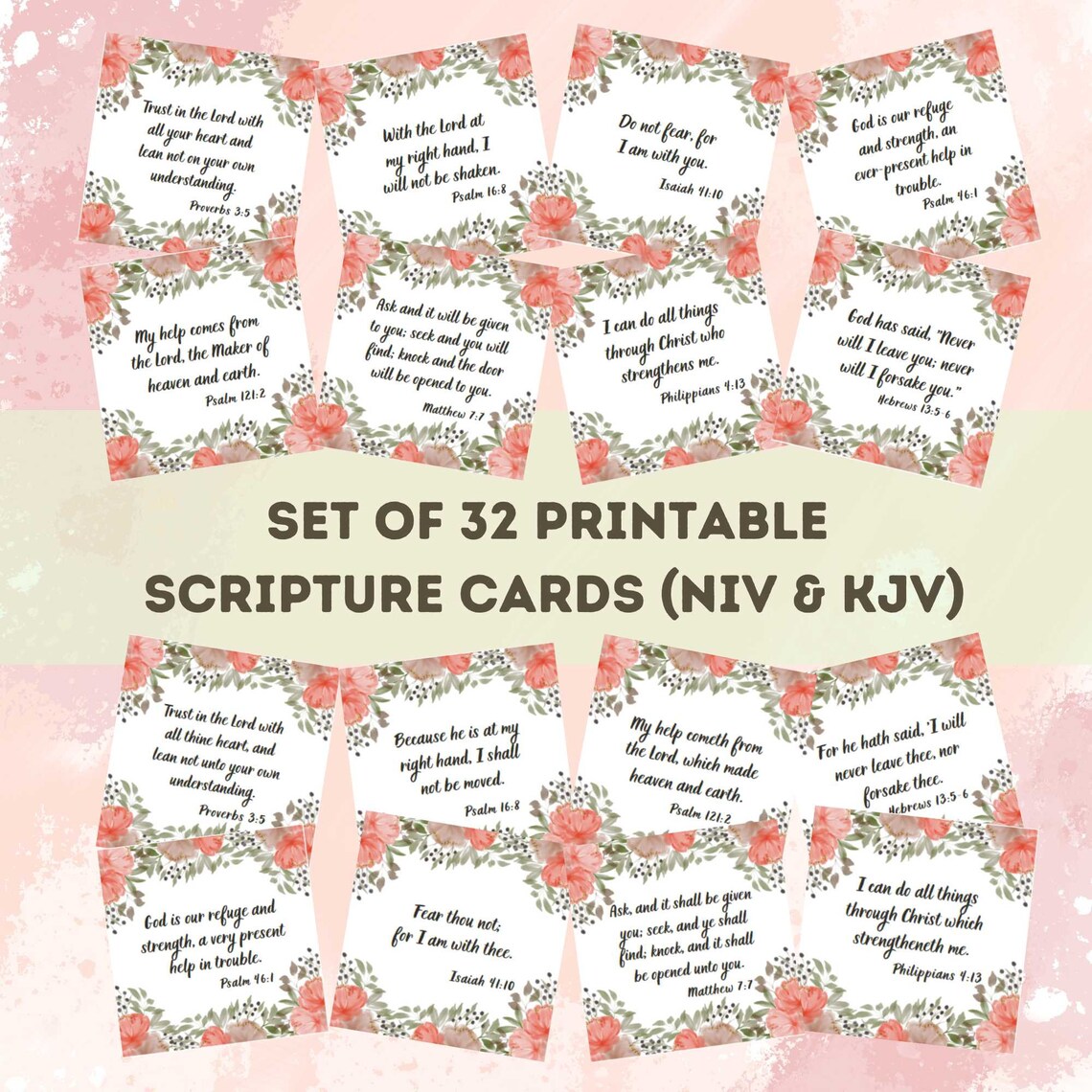Scripture Cards, KJV Scripture Cards, Scripture Printable, Verse Cards ...