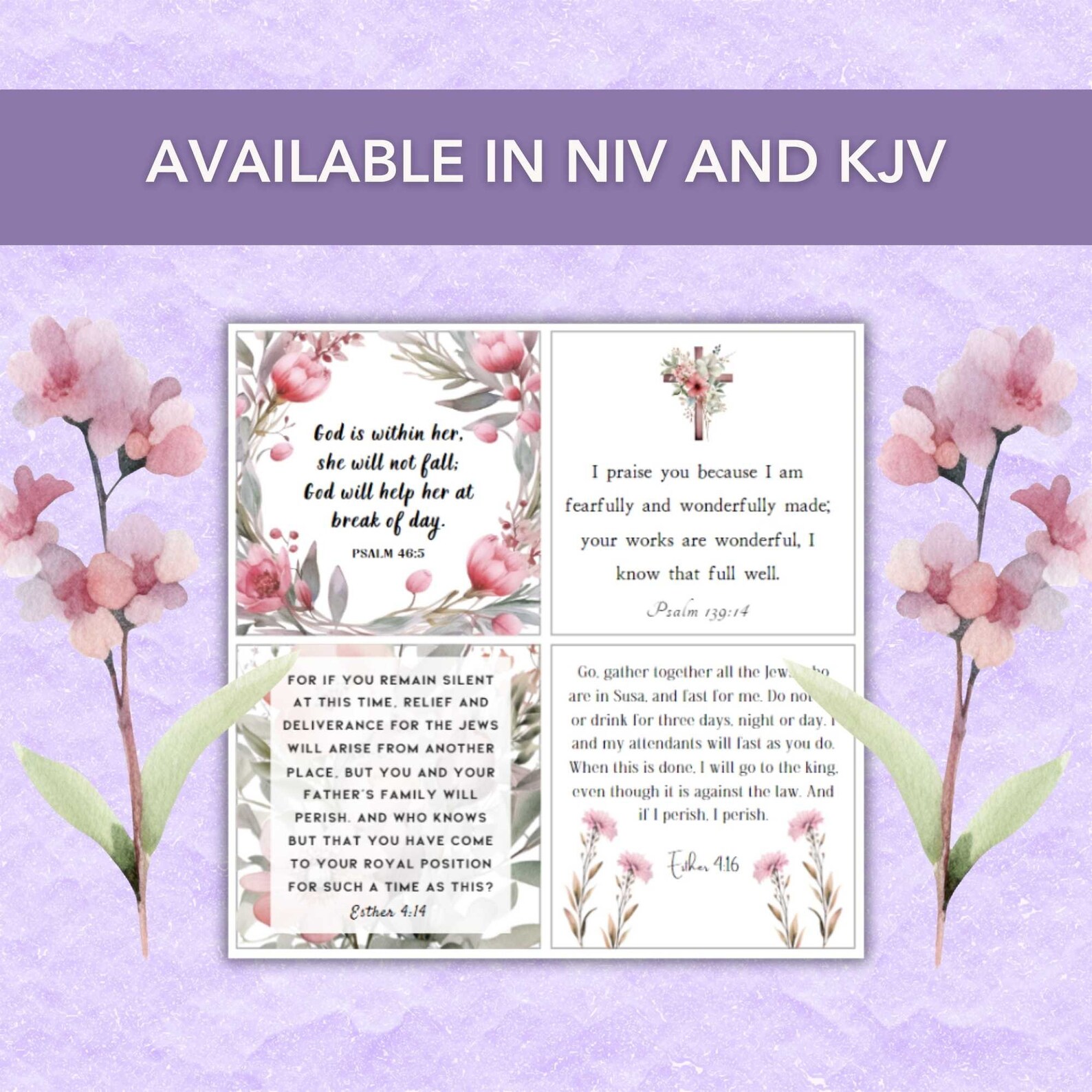 Women of God Scripture Cards, KJV Scripture Cards, Scripture Printable ...