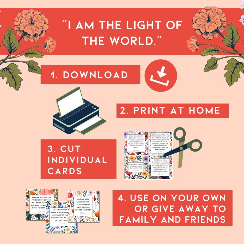 Names of Jesus Scripture Cards, KJV Scripture Cards, Scripture ...