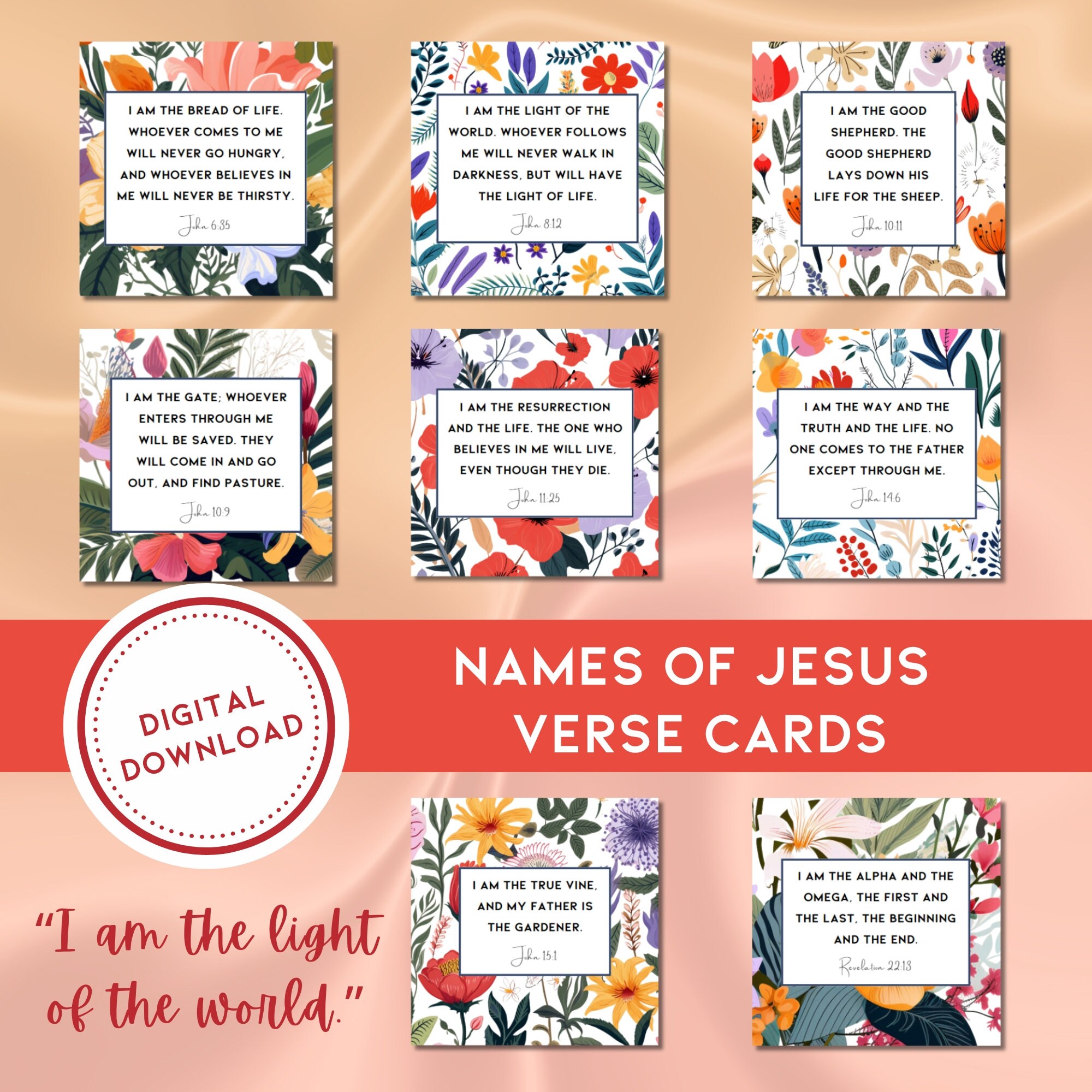 Names of Jesus Scripture Cards, KJV Scripture Cards, Scripture ...