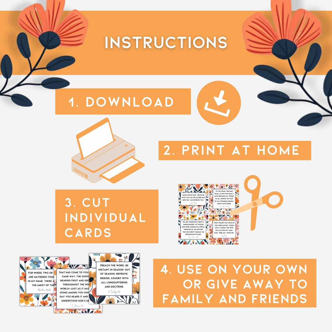 Bible Verse Cards on Evangelism, KJV & NIV Scripture Printables for ...