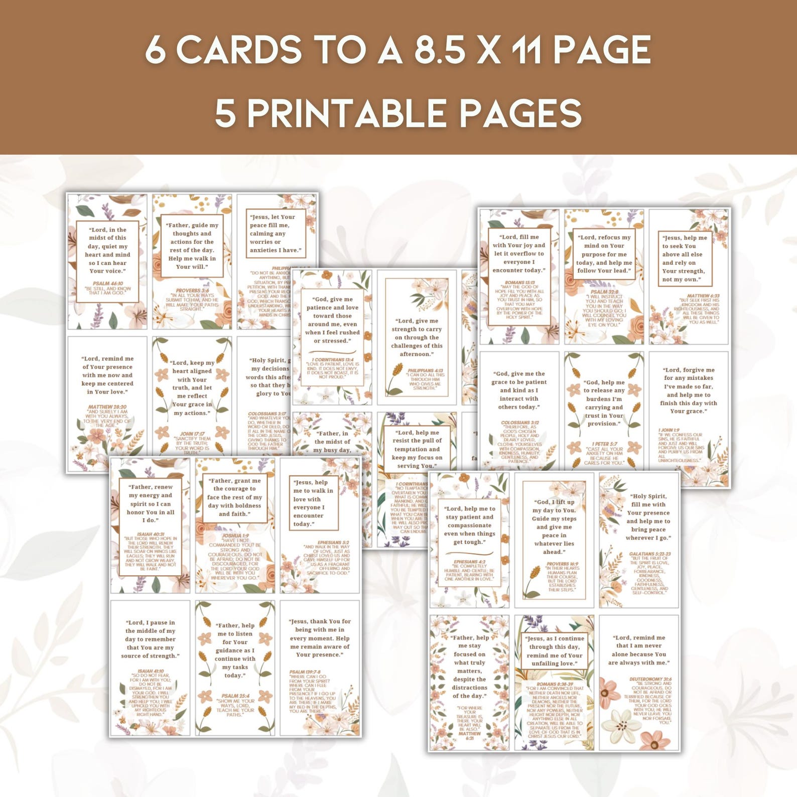 Midday Prayer Cards, Verse Cards, KJV & NIV Scripture Printables for ...