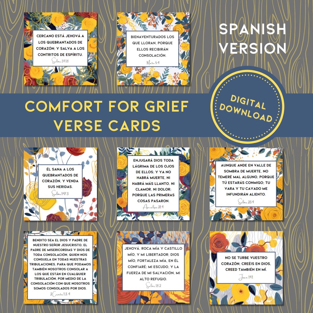 Spanish Comfort in Times of Grief Scripture Cards, Reina-valera 1960 ...