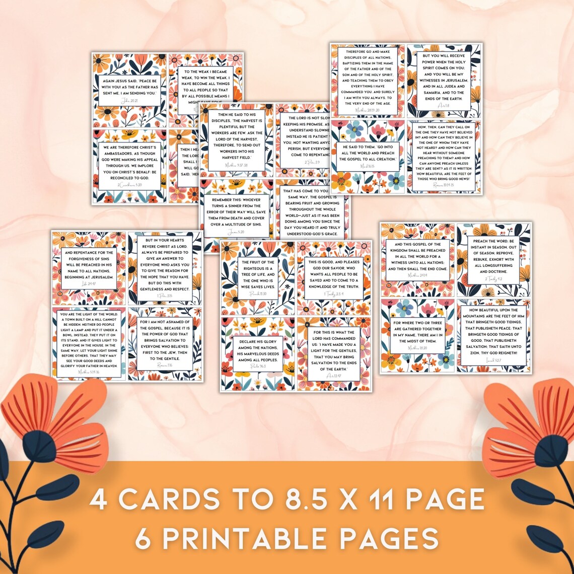 Bible Verse Cards on Evangelism, KJV & NIV Scripture Printables for ...