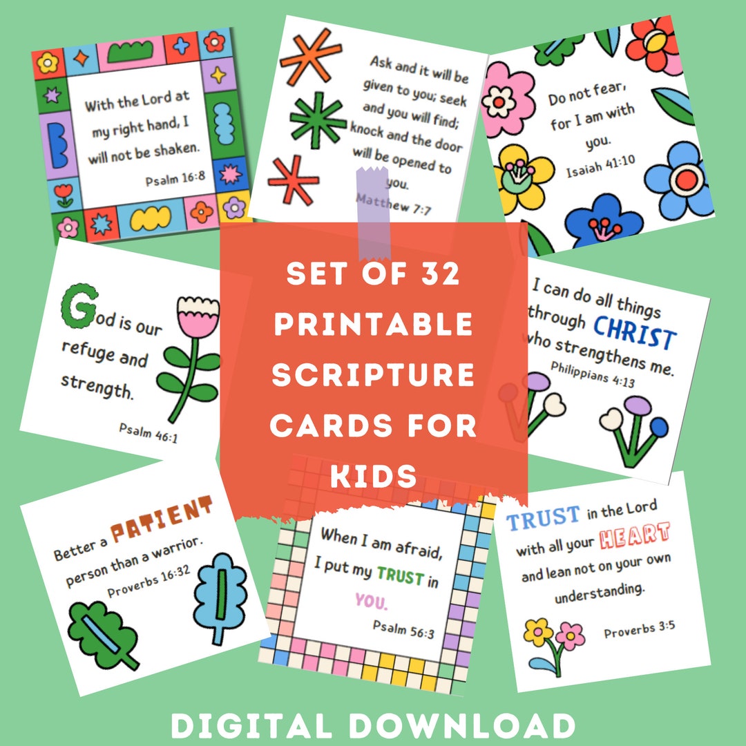 Scripture Cards for Children, KJV Scripture Cards, Scripture Printable ...