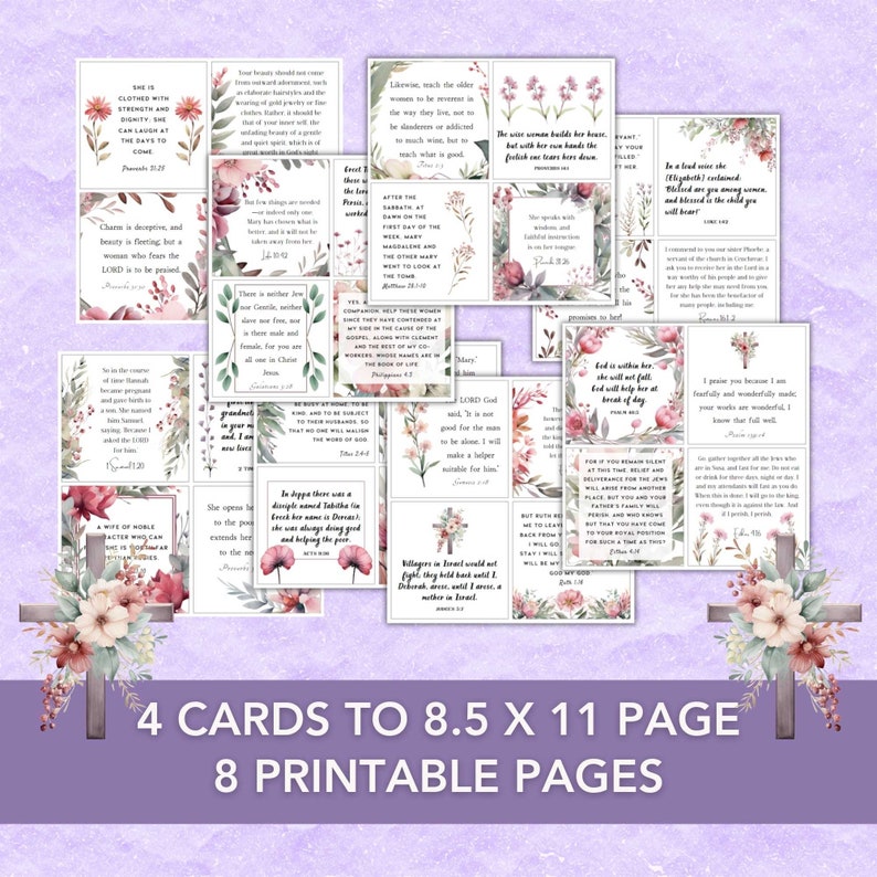 Women of God Scripture Cards, KJV Scripture Cards, Scripture Printable ...