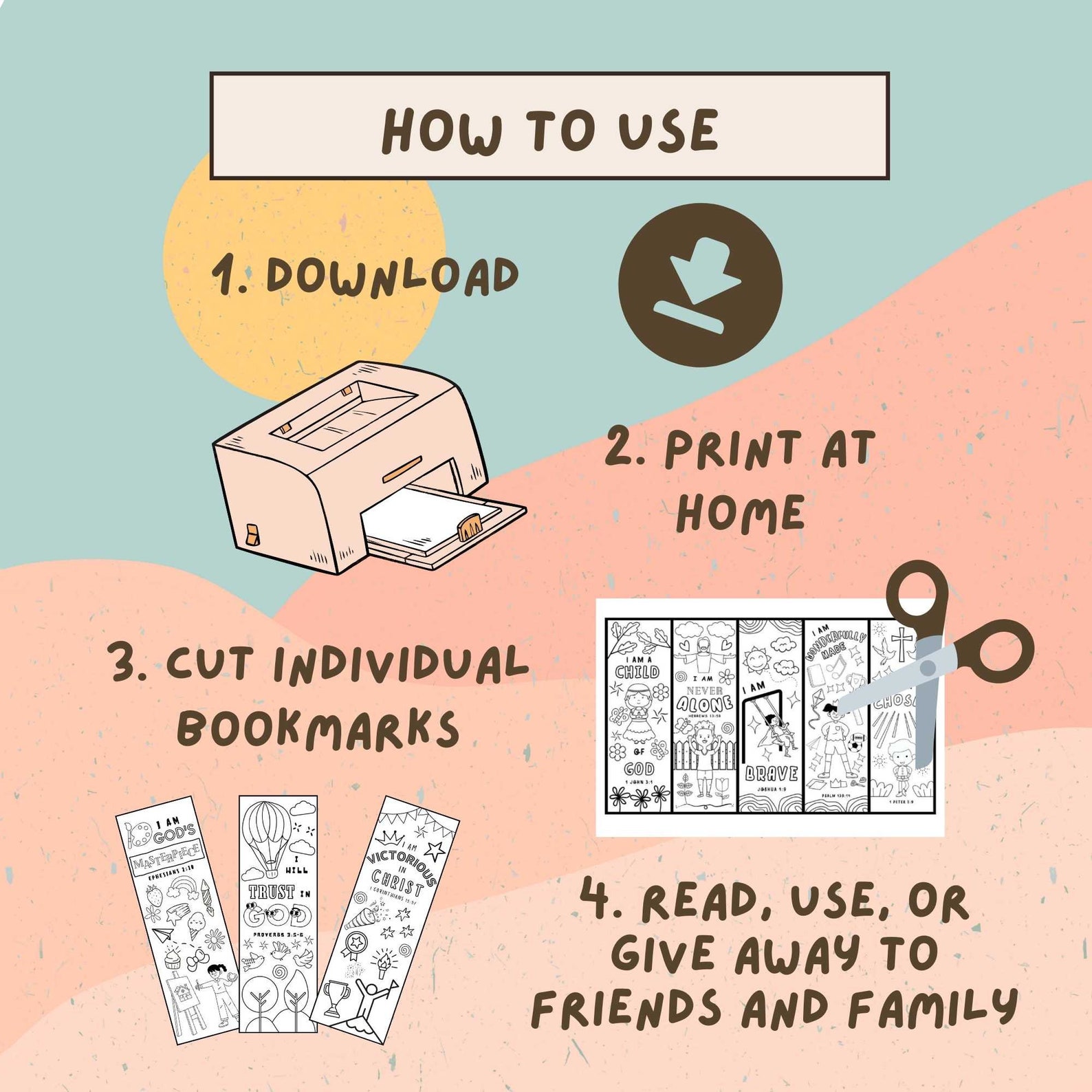 Biblical Affirmation Coloring Bookmarks for Kids (instant Download) - Etsy
