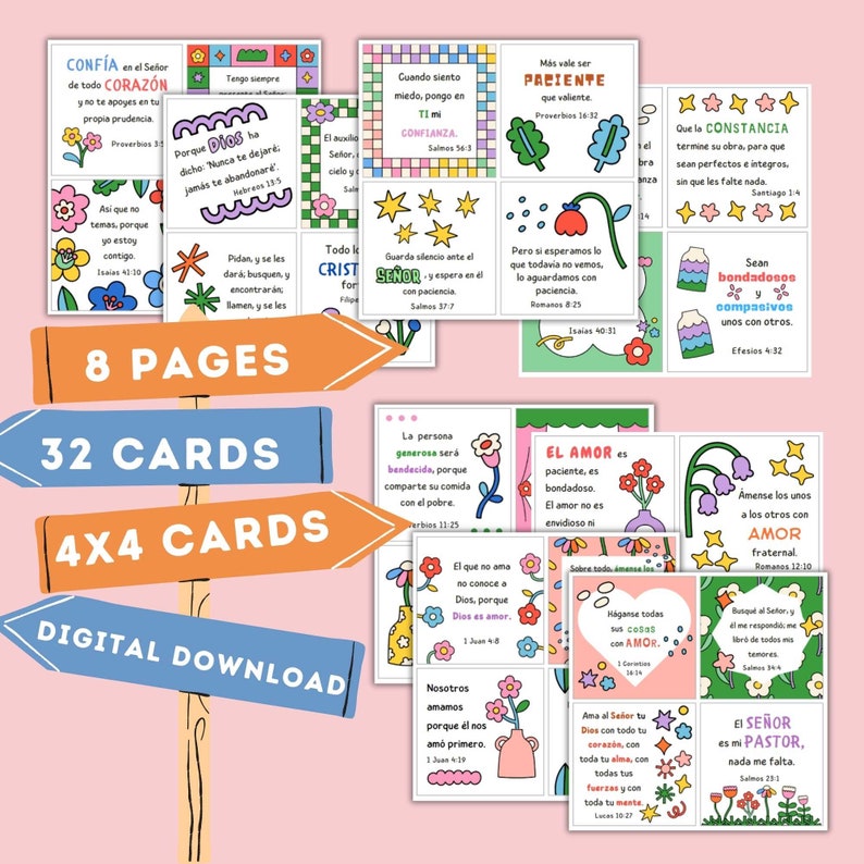 Spanish Scripture Cards for Children, Scripture Printable, Espanol ...