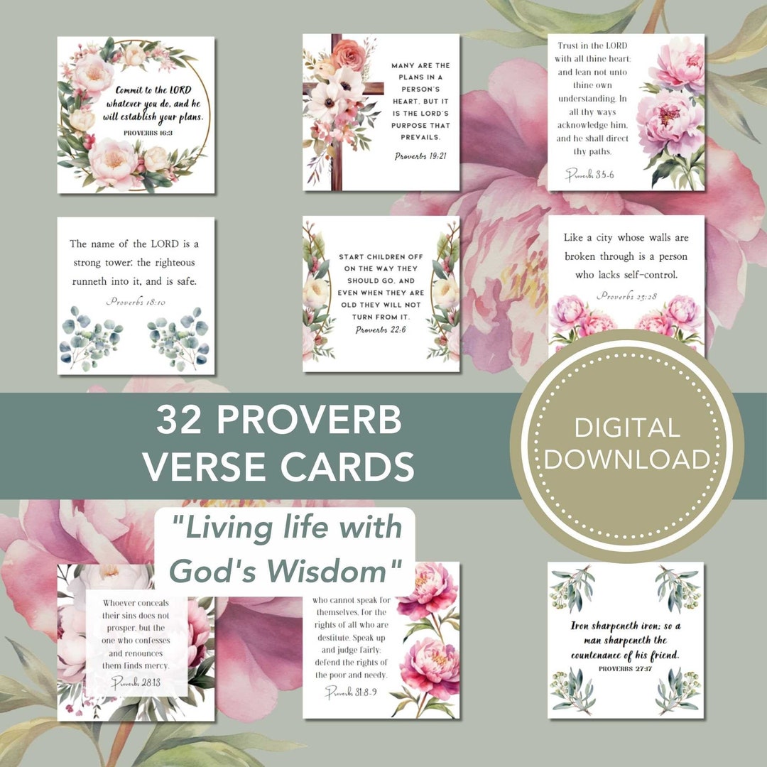 Proverb Scripture Cards, KJV Scripture Cards, Scripture Printable ...