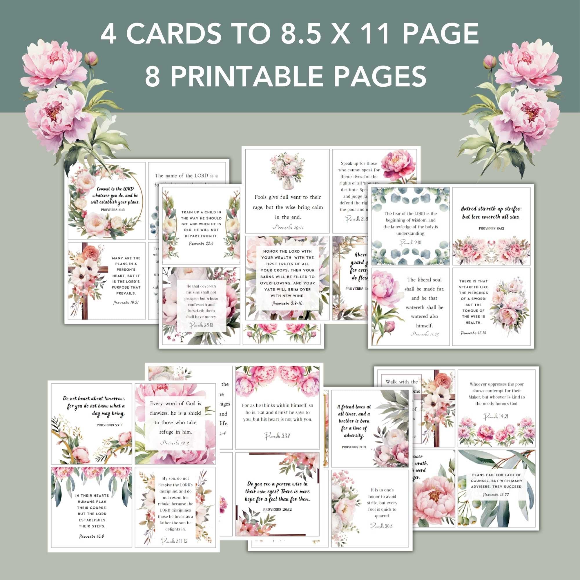 Proverb Scripture Cards, KJV Scripture Cards, Scripture Printable ...