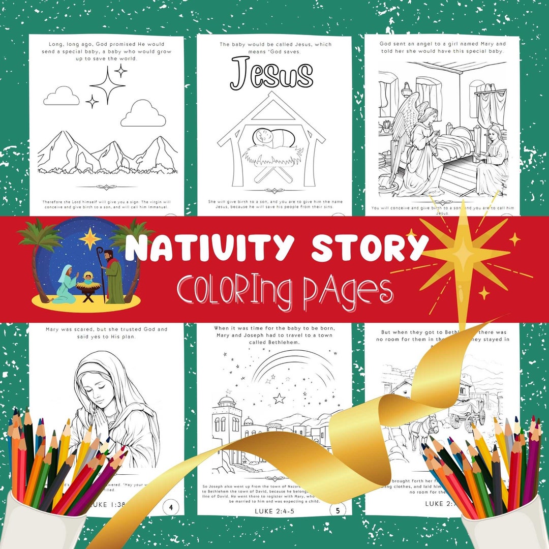 Nativity Story Coloring Pages for Kids | Instant Download | Children ...