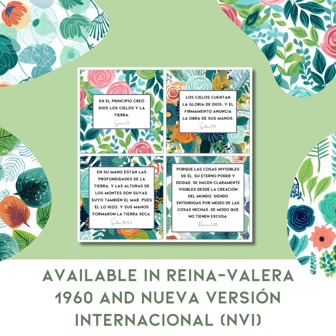 Spanish Bible Verse Cards on Nature and God's Creation, Reina-valera ...
