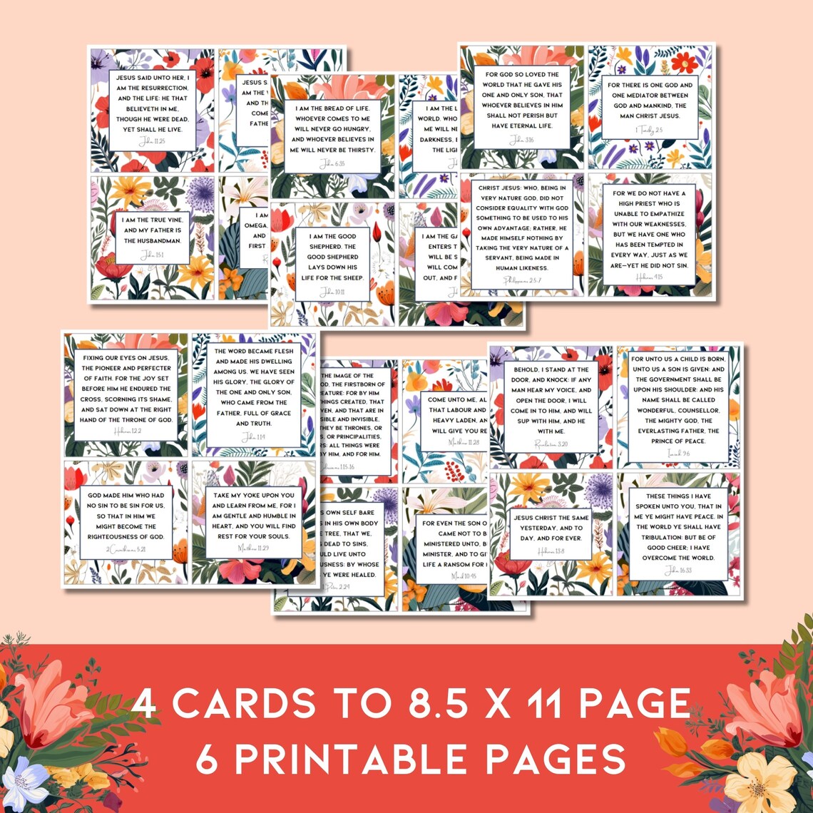 Names of Jesus Scripture Cards, KJV Scripture Cards, Scripture ...