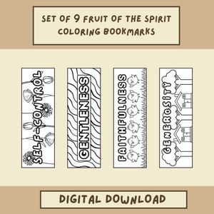 Fruit of the Spirit Coloring Bookmarks | Christian Coloring | for Kids ...