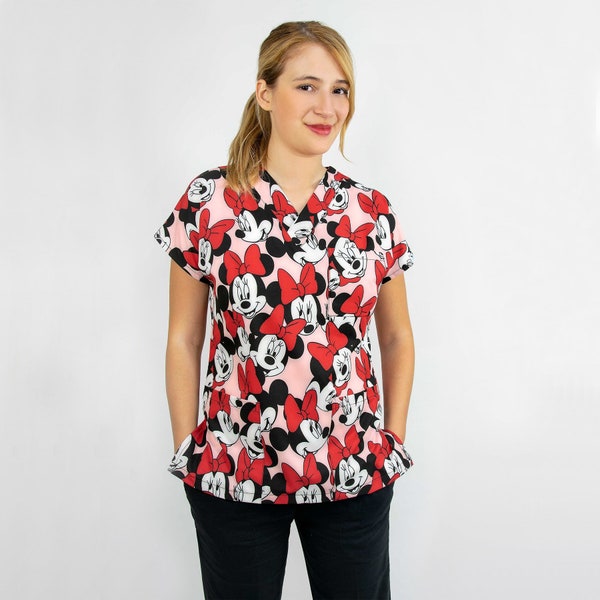 Mickey Mouse Scrub Top - Etsy