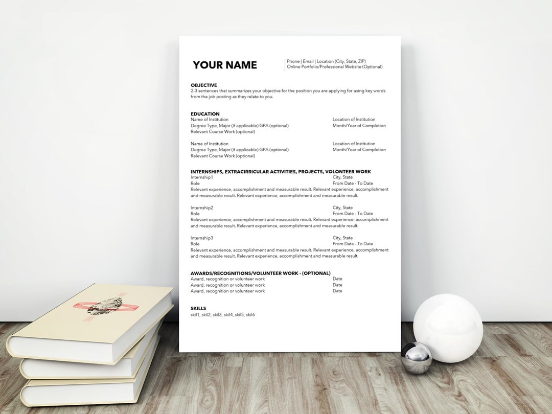 No Experience Paragraph Style Resume, Cover Letter and Business Card ...