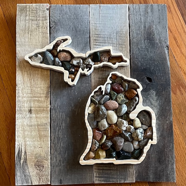 Michigan Shadow Box Rocks - Etsy