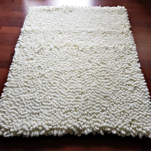 White Carpet Rug Small Handwoven for Bedroom, Living Room, Kids Room ...