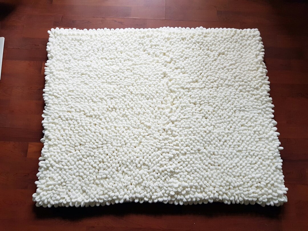 White Carpet Rug Small Handwoven for Bedroom, Living Room, Kids Room ...