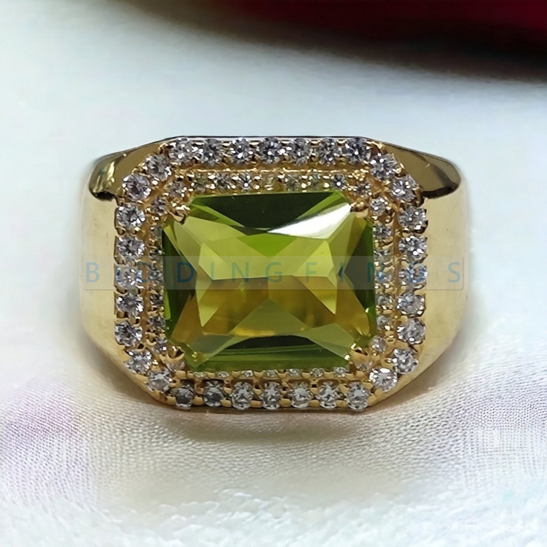 Peridot Men Ring, Engagement Ring, Statement Ring, Promise Men Ring ...