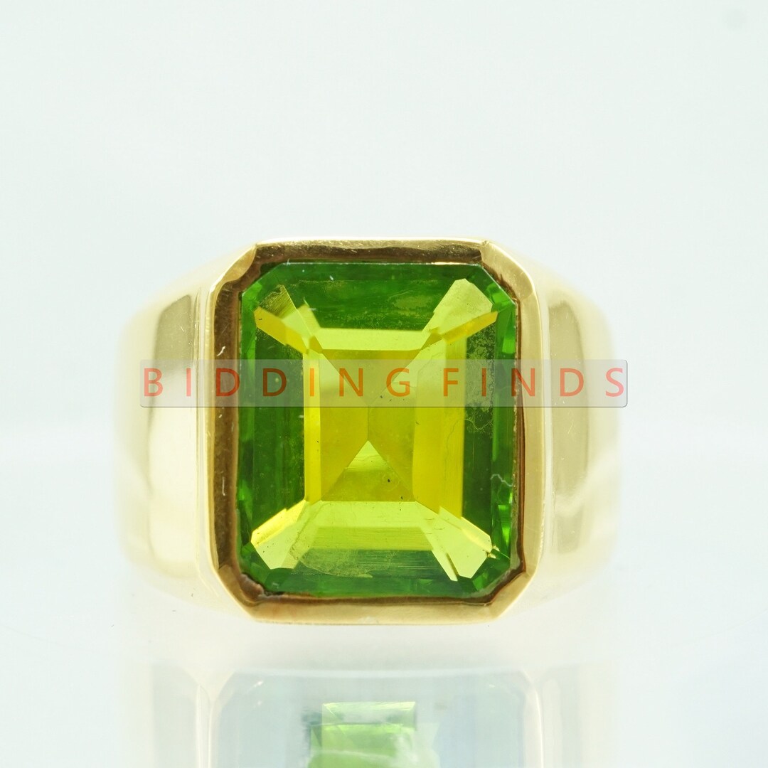 Buy Peridot Men Ring, Unisexual Ring, Women Ring, Men Promise Peridot ...