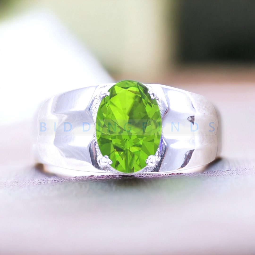 Peridot Men Ring, Engagement Ring, Statement Ring, Promise Men Ring ...