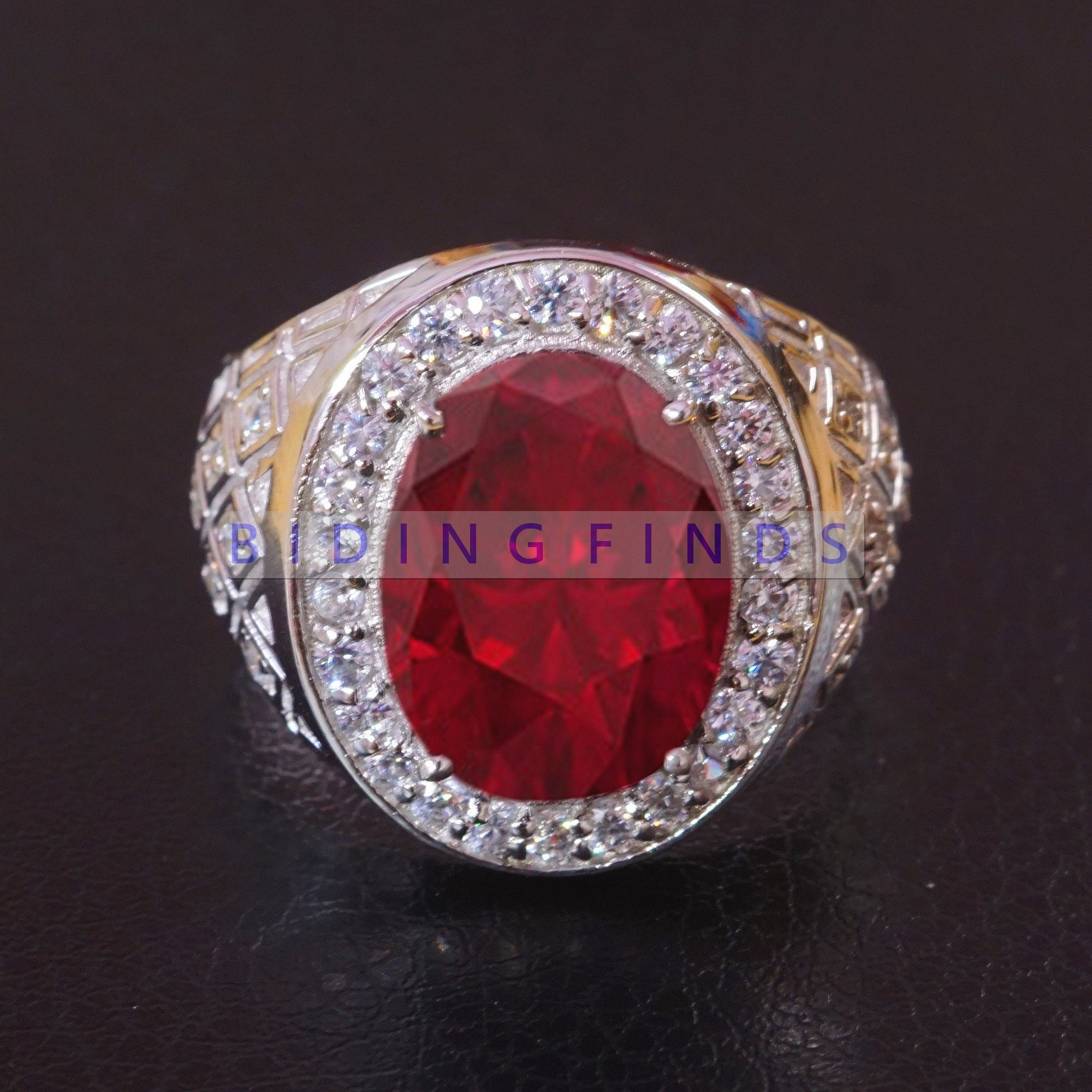 Ruby Men Ring July Birthstone Ring Statement Wedding Sterling - Etsy