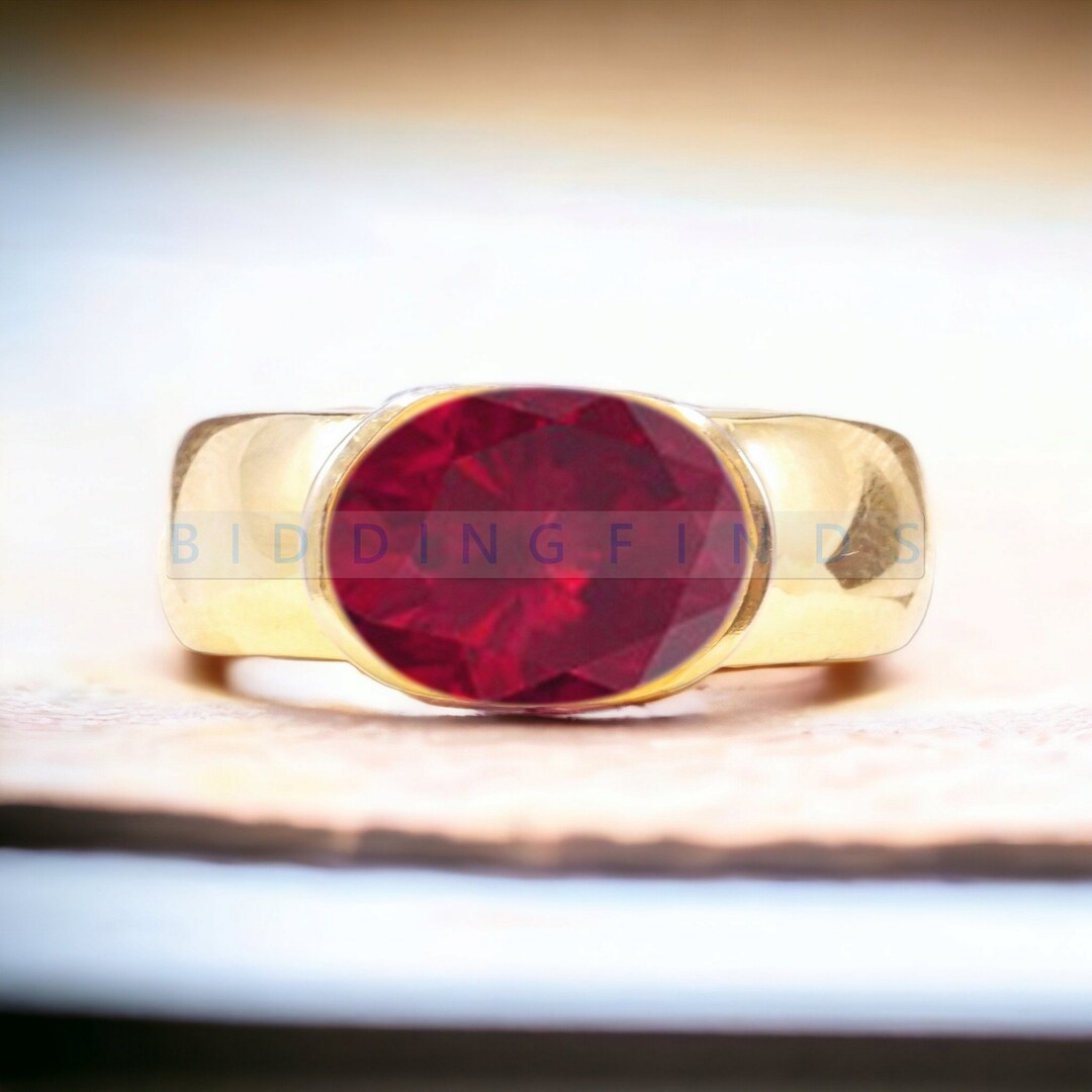 Ruby Men Ring, 925 Sterling Silver Ruby Ring, Personalized Anniversary ...