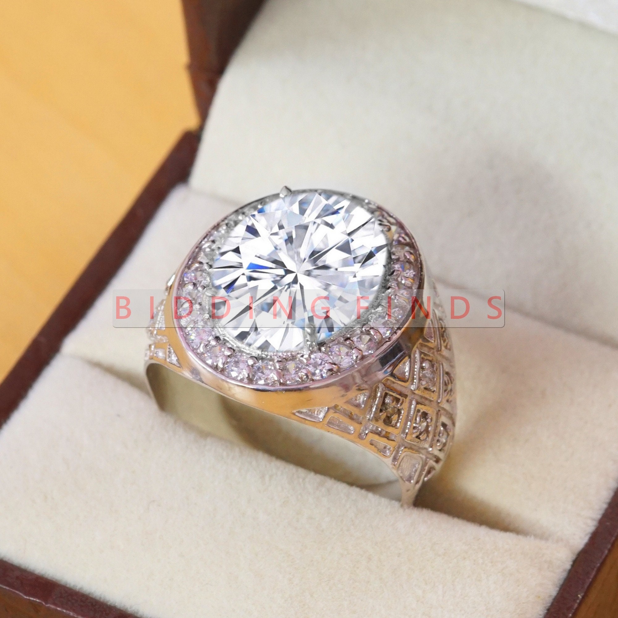 Luxury Moissanite Ring for Men Color Brilliant Moissanite - Etsy