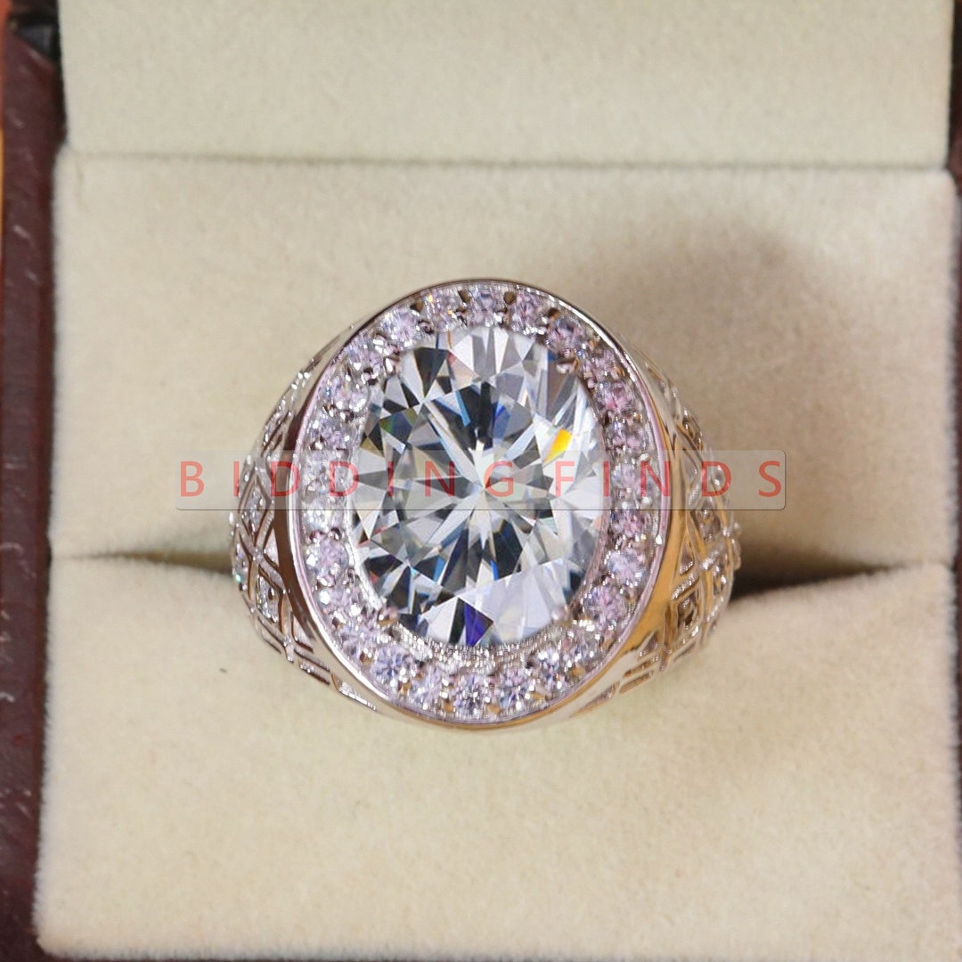 Luxury Moissanite Ring for Men Color Brilliant Moissanite - Etsy