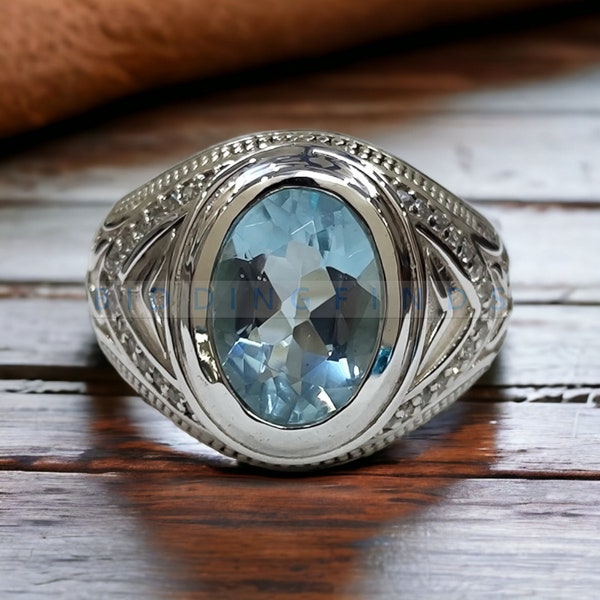 Aquamarine Ring Silver - Etsy