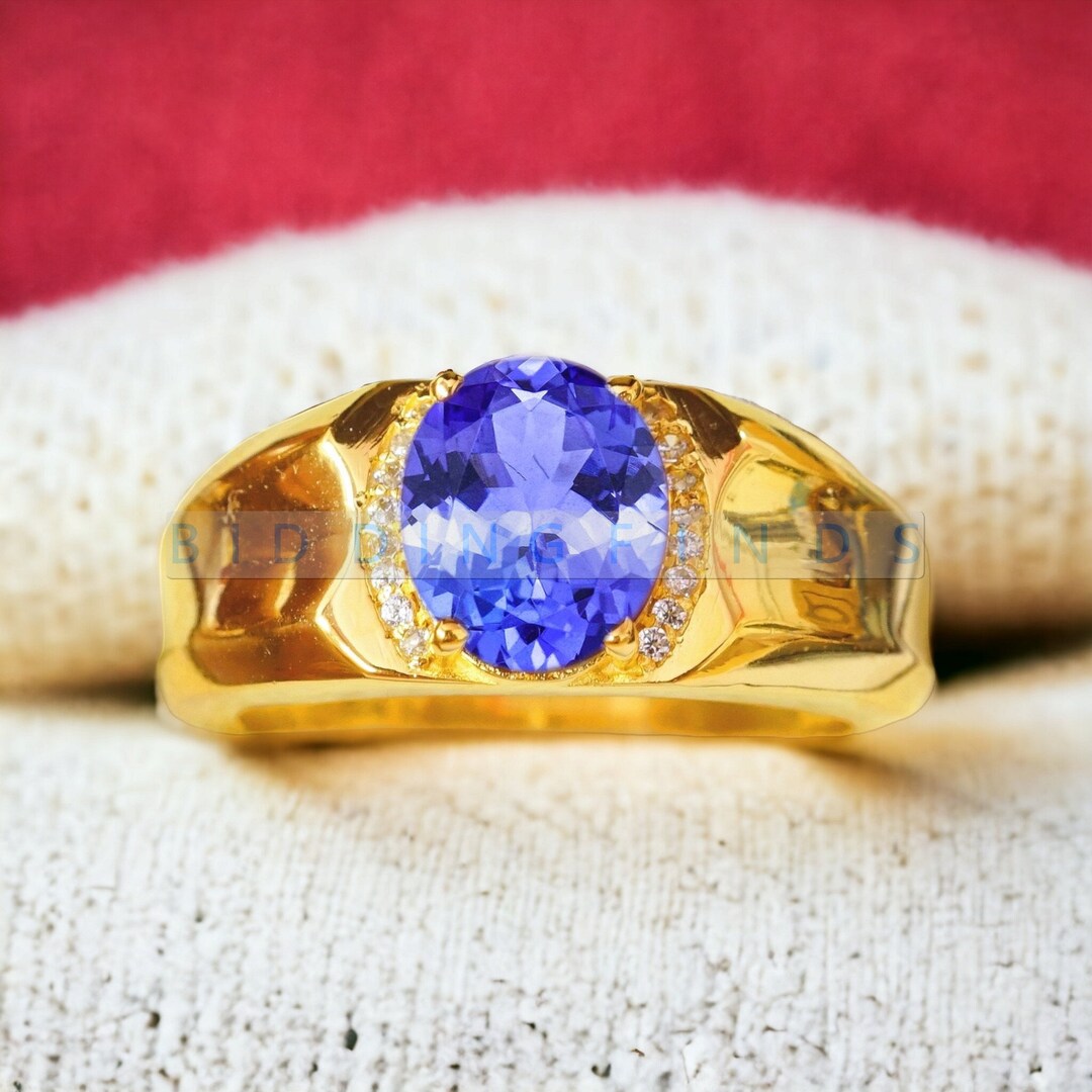 Tanzanite Ring for Men, Sterling Silver Ring, Engagement Ring, December ...