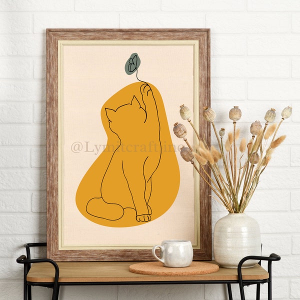 Modern Cat Art - Etsy