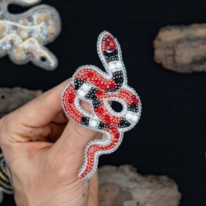 Coral Snake Bead Embroidery Kit. Seed Bead Brooch Kit. DIY Craft Kit ...