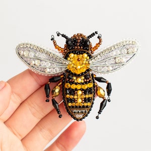 Wasp, Bumblebee, Honey Bee Bead Embroidery Kit. Seed Bead Brooch Kit ...