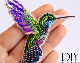 Bead Embroidery Kit Dragonfly. Seed Bead Brooch Kit. DIY Craft Kit ...