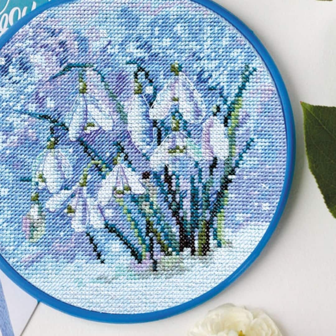 Snowdrops Cross Stitch Pattern, DIY Flowers Embroidery Kit, Spring ...