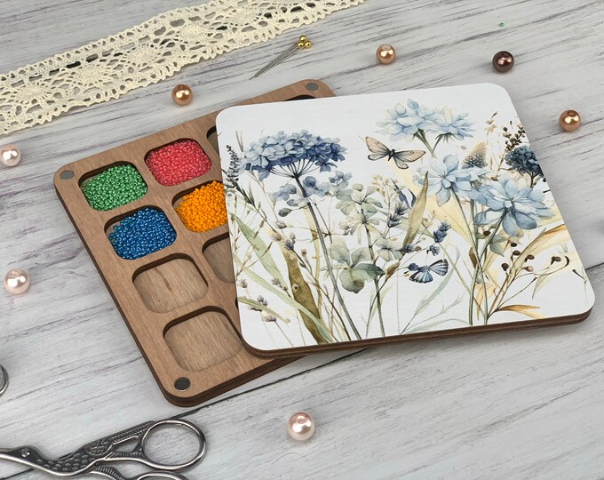 Personalizable Seed Bead Organizer, Bead Sorting Tray, Wooden Box for ...