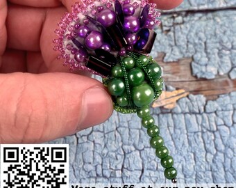 Sea Shell Bead Embroidery Kit. Seed Bead Brooch Kit. DIY Craft Kit ...