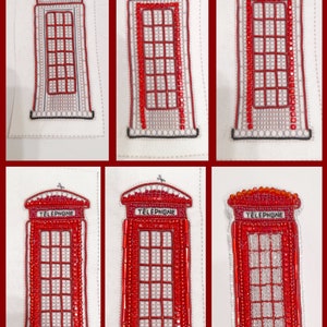 Red London Phone Booth Bead Embroidery Kit. Seed Bead Brooch Kit. DIY ...