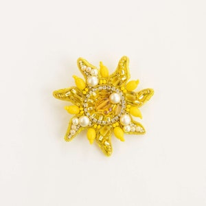 Sun Bead Embroidery Kit. Seed Bead Brooch Kit. DIY Craft Kit. Beading ...